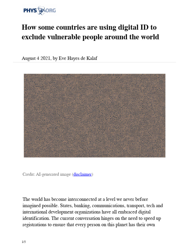 2021 08 Countries Digital Id Exclude Vulnerable | PDF | Identity Document | Citizenship