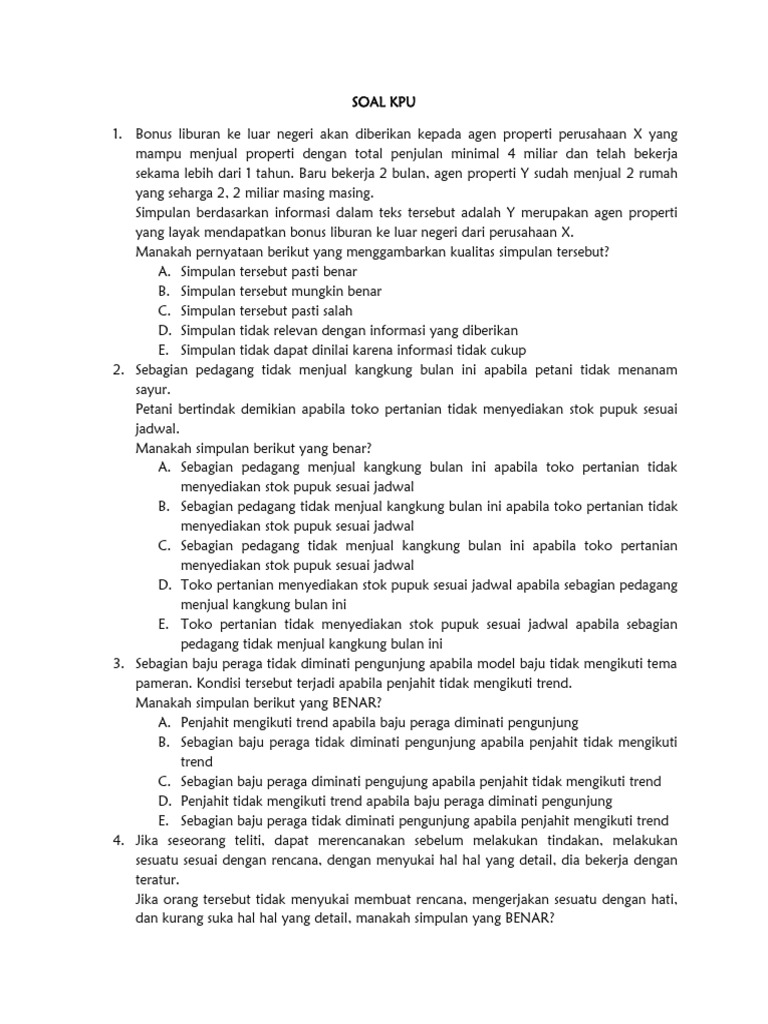 Soal Kpu | PDF