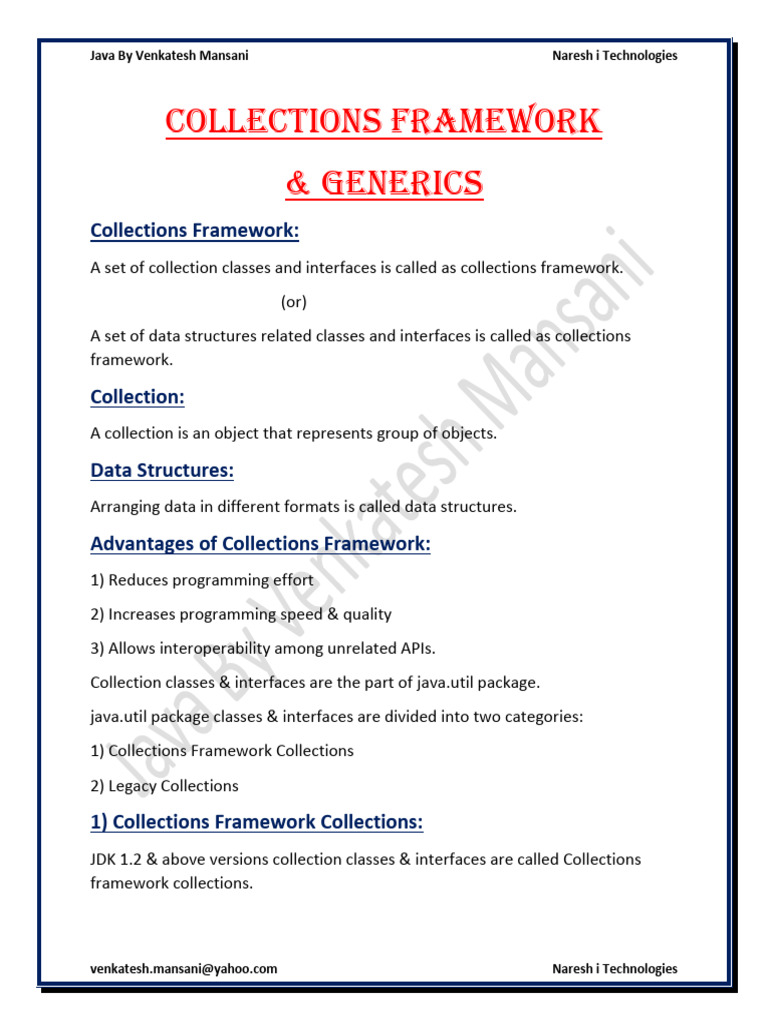 Collections Framework & Generics | PDF | Queue (Abstract Data Type) | Software Development