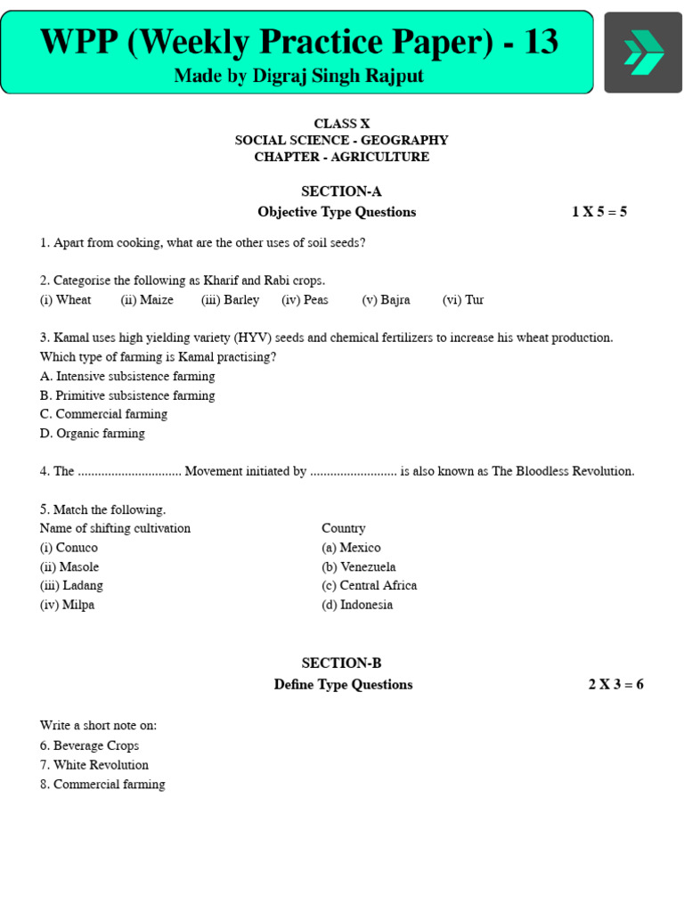 WPP _13 Agriculture | PDF | Agriculture | Intensive Farming