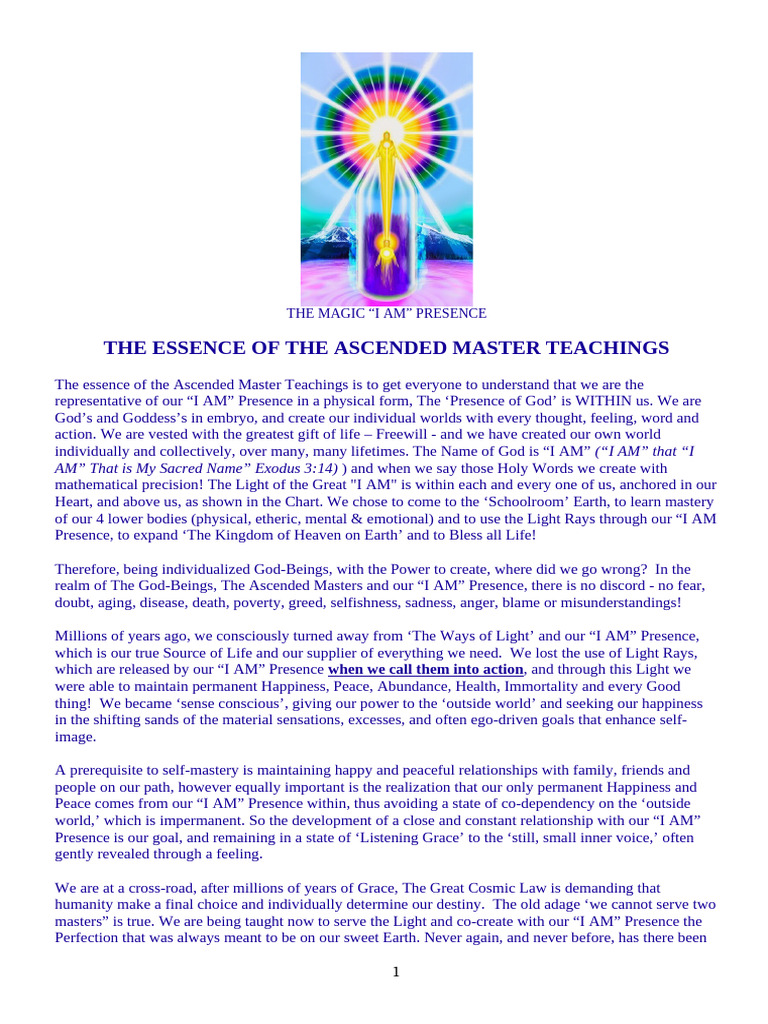 The Essence of The Ascended Master Teachings | PDF | Ascended Master | Happiness