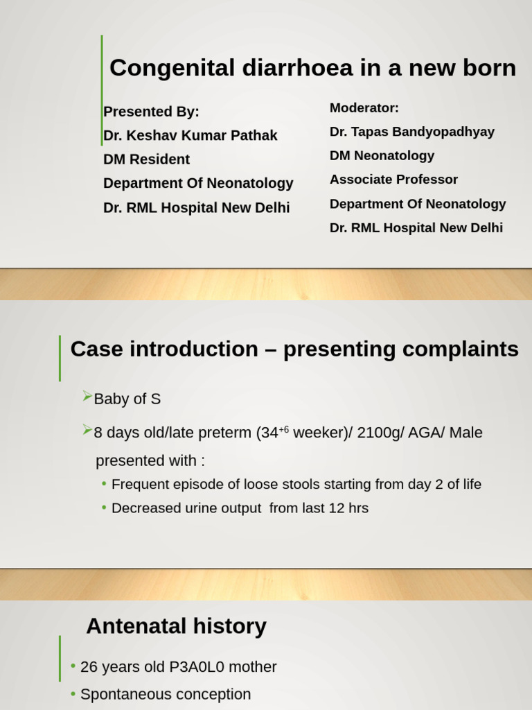 Congenital Diarrhea in Newborns | PDF | Diarrhea | Human Feces