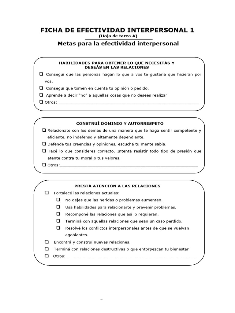 Habilidades para la Efectividad Interpersonal | PDF | Psicología Social | Sicología