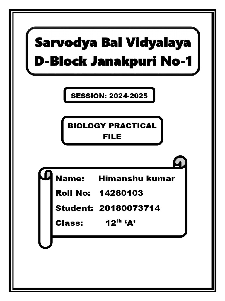 Biology Practical File | PDF