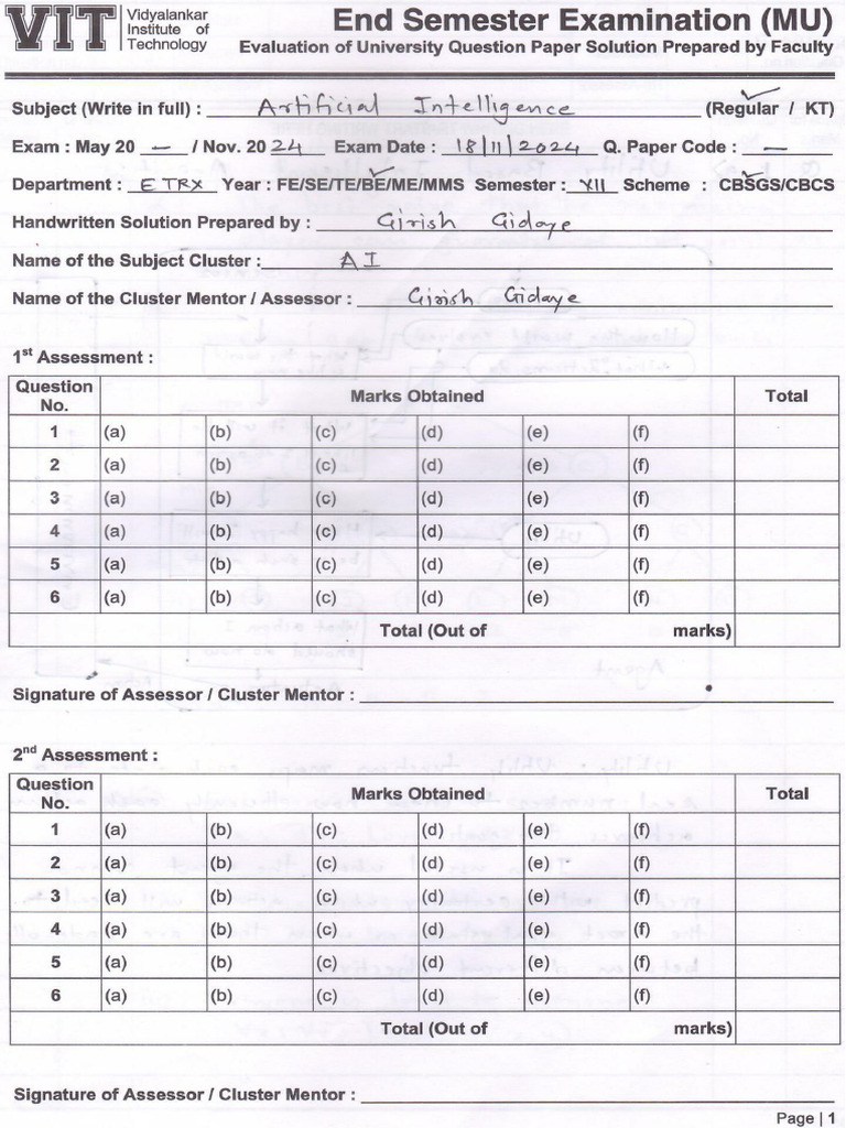 Ai Ese Solution Odd 2024-25 | PDF