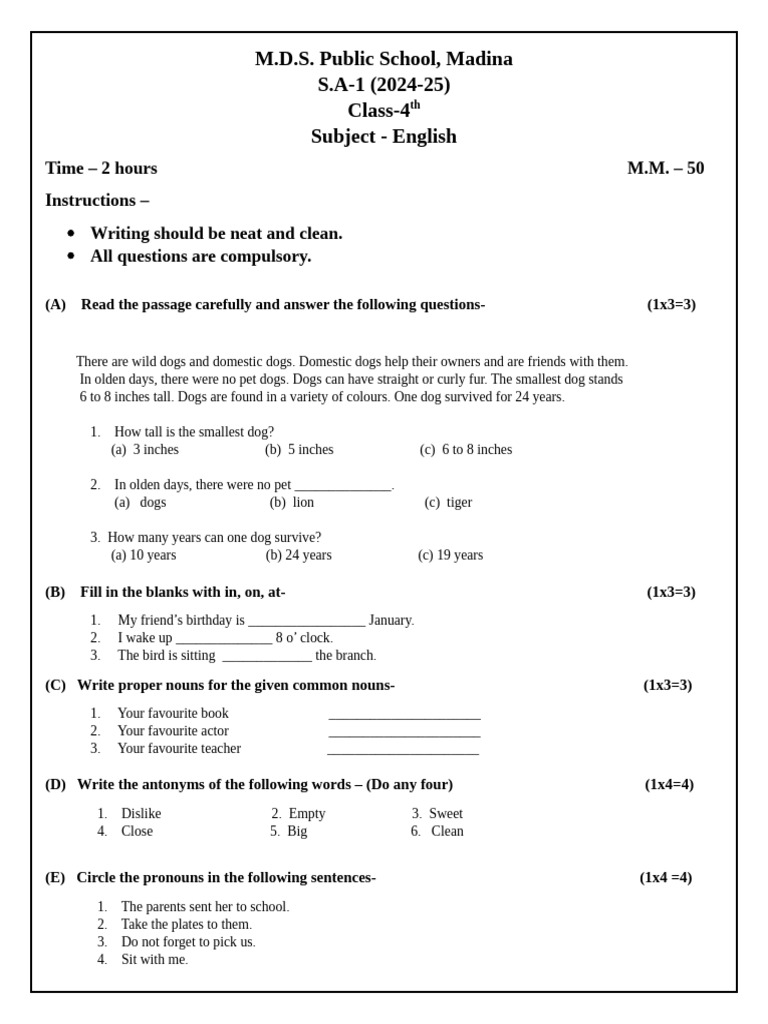 english 4th sa1 | PDF | Linguistic Typology | Linguistics