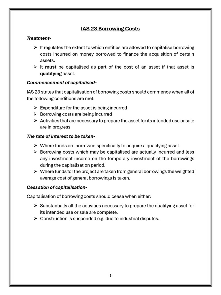 IAS 23 Borrowing Costs | PDF