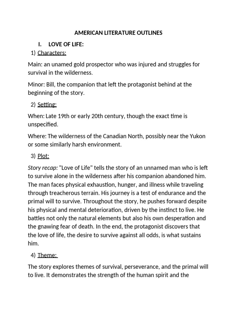 American Literature Story Summaries | PDF