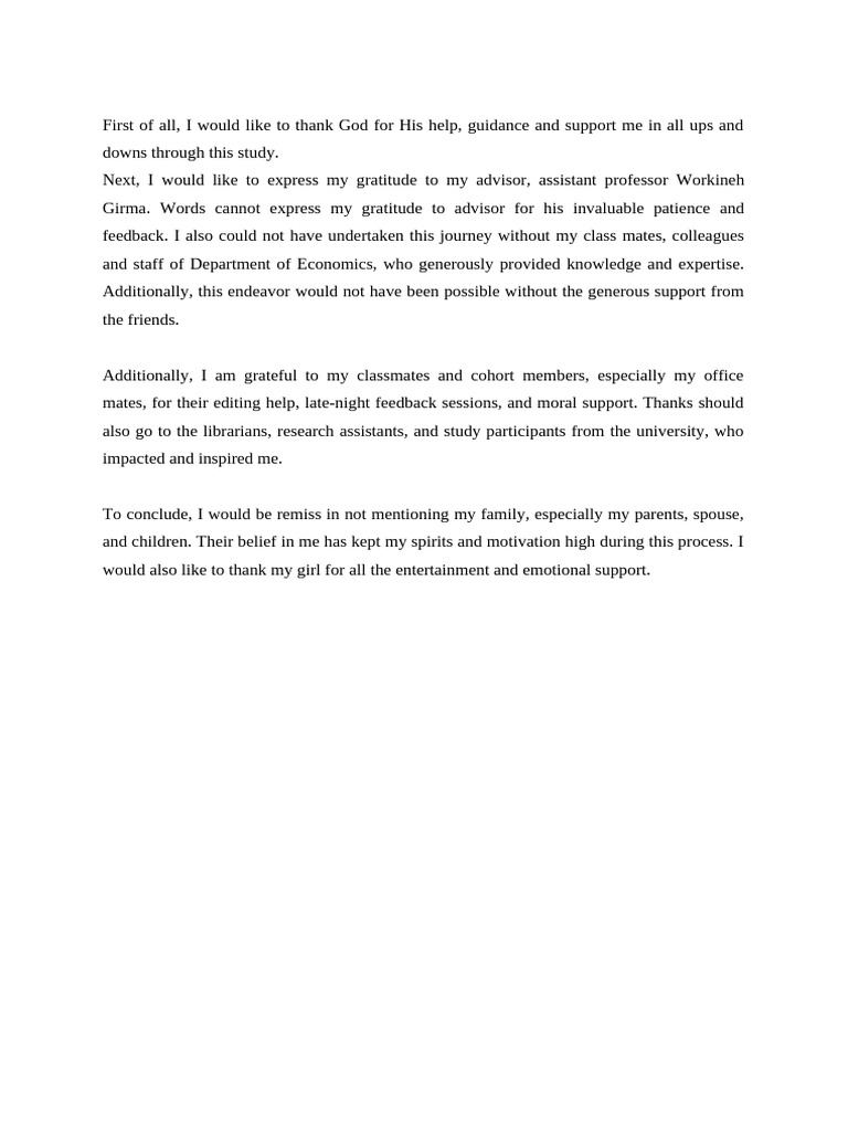 Thesis Dissertation Acknowledgements Template | PDF