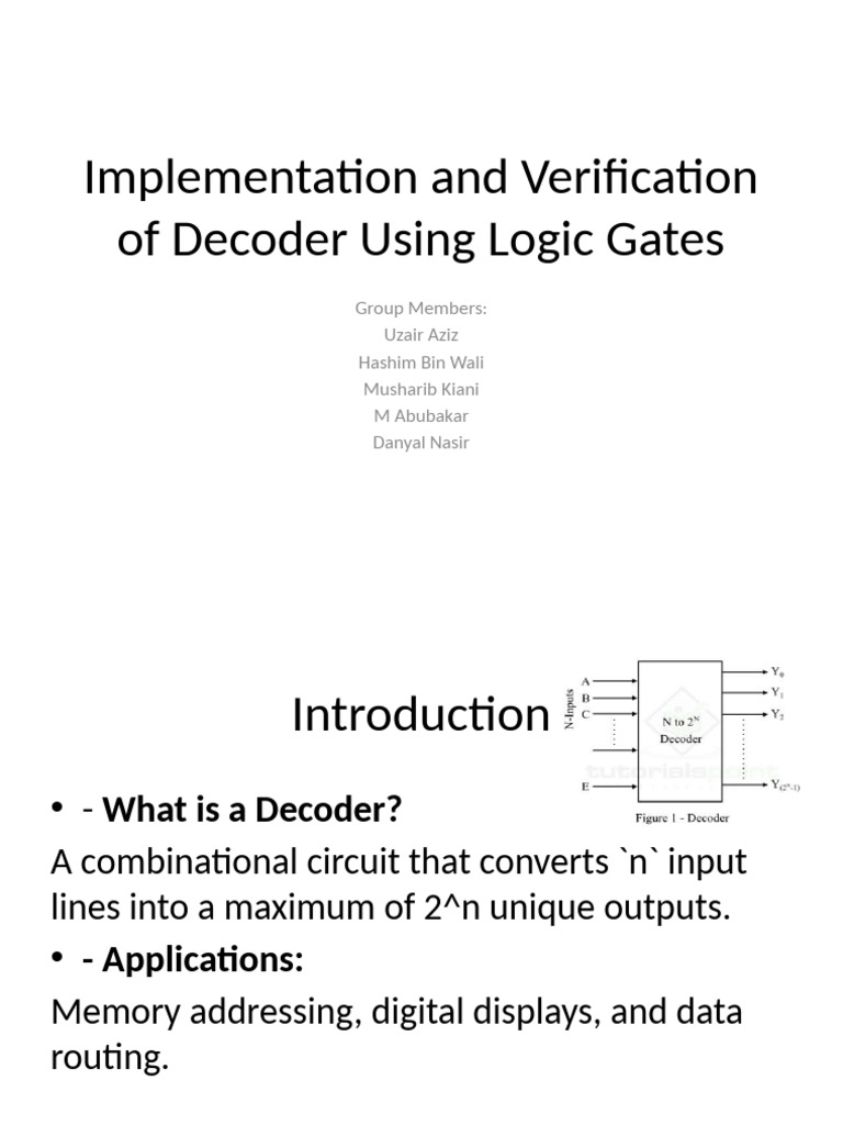 Implementation and Verification of Decoder | PDF | Electronic Engineering | Computer Science