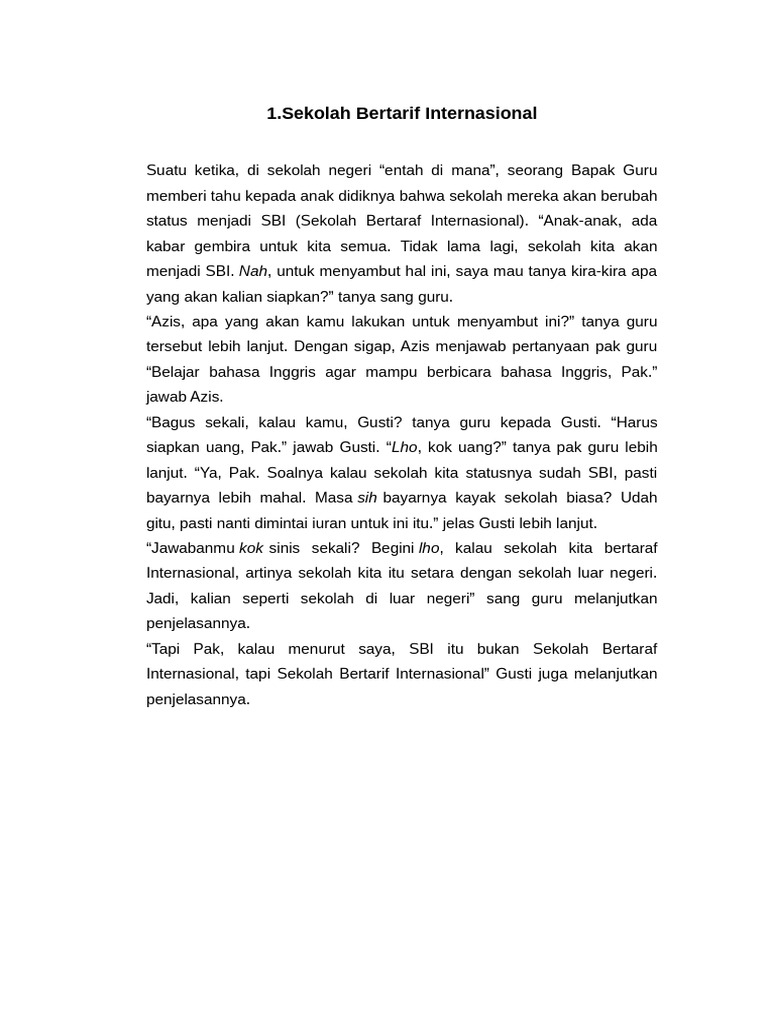 Anekdot Sindiran dalam Pendidikan | PDF