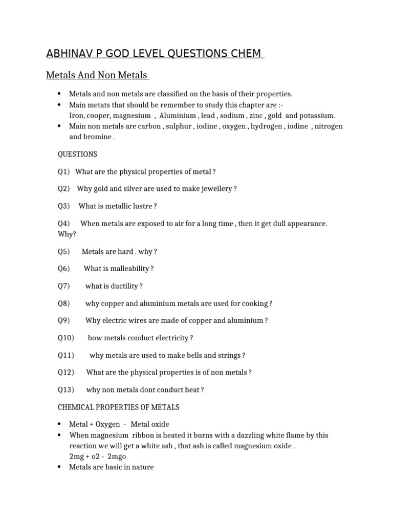 Abhinav P God Level Questions Chem | PDF