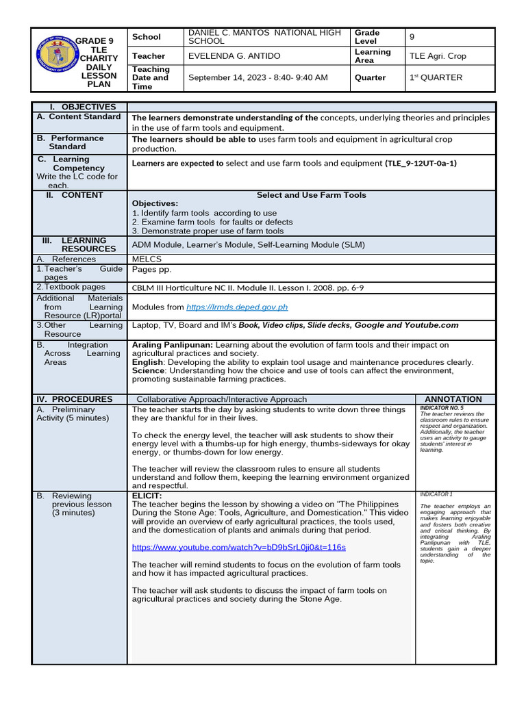 CO1 - 1stQ - 2023 - TLE9 FINAL | PDF | Learning | Teachers