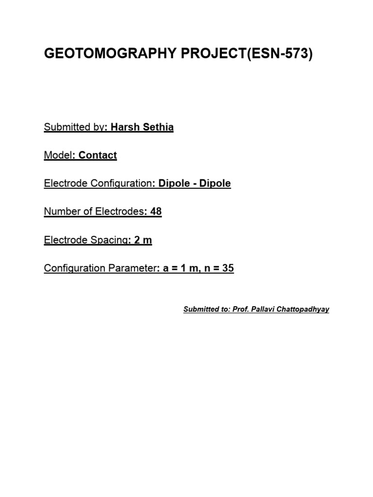 GEOTOMOGRAPHY PROJECT(ESN-573) | PDF