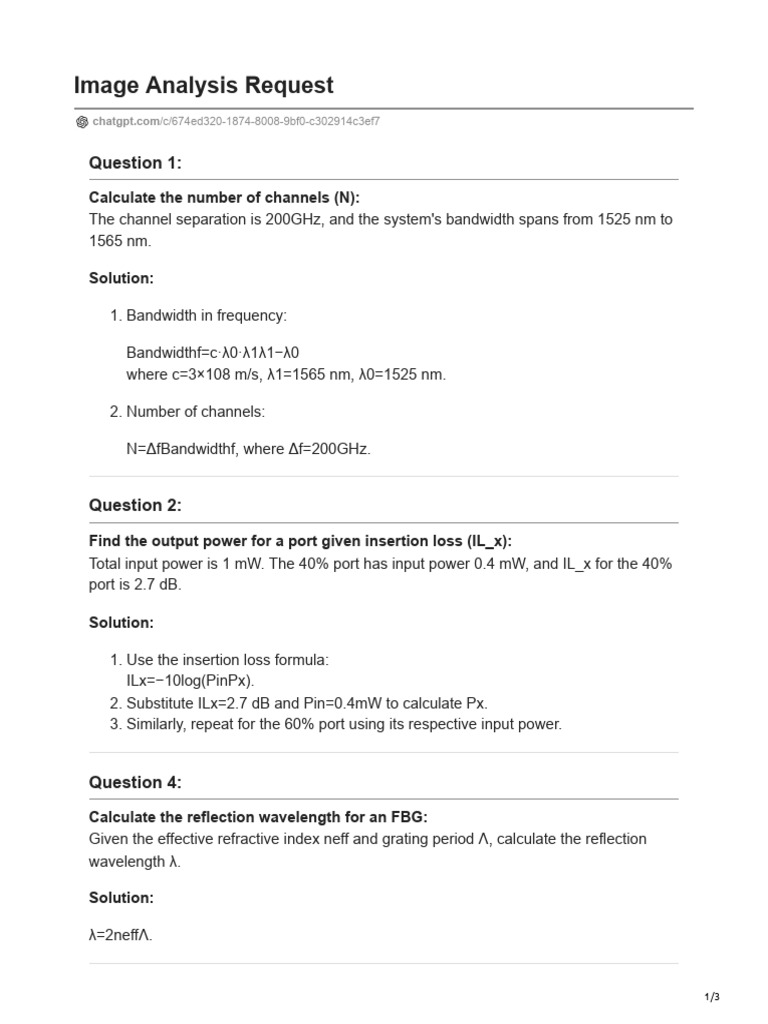 note | PDF | Bandwidth (Signal Processing) | Wavelength