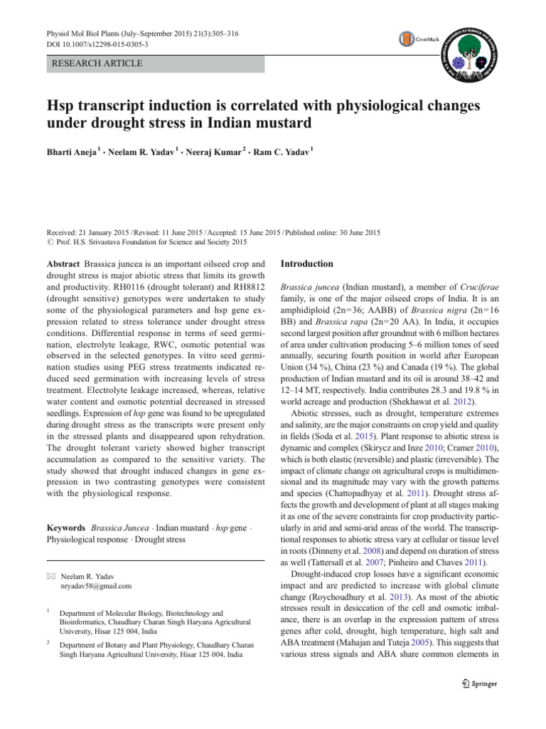 HSF Family MUSTARD FAMILY | PDF | Primer (Molecular Biology) | Complementary Dna