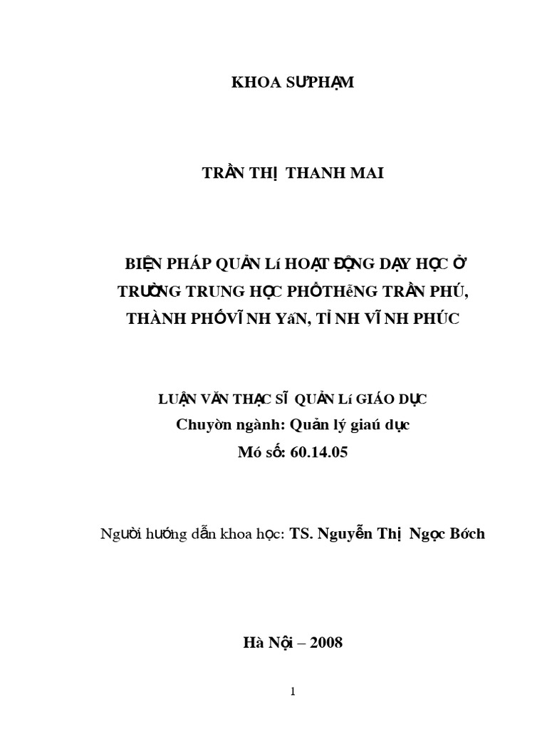 Khoa S PH M: NG Ih NGD Nkhoah C | PDF