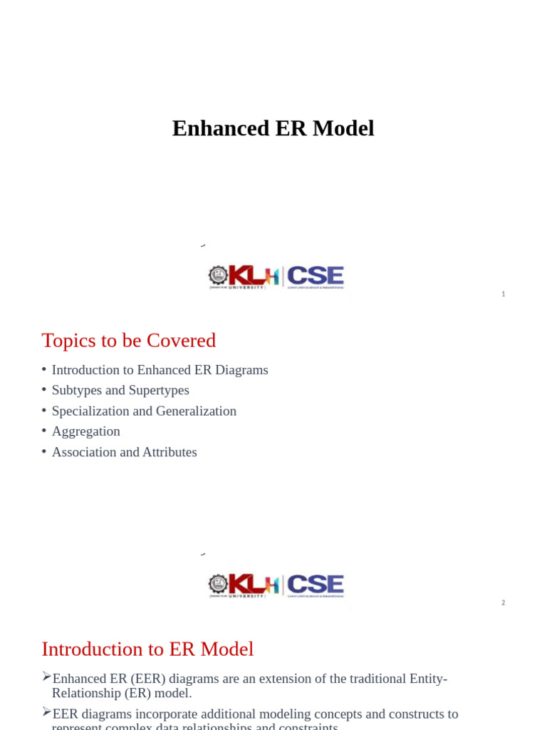 EnhancedER Diagrams | PDF | Data Model | Data