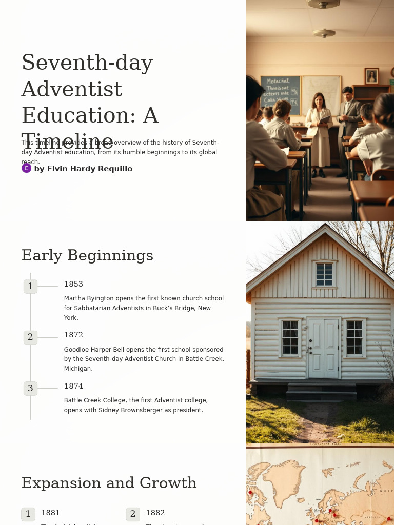 Seventh Day Adventist Education A Timeline | PDF | Seventh Day ...