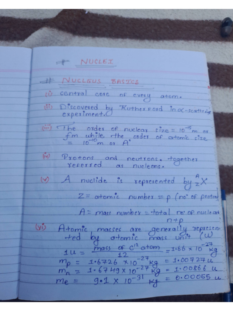 NUCLEI CHAPTER REVISION NOTES | PDF