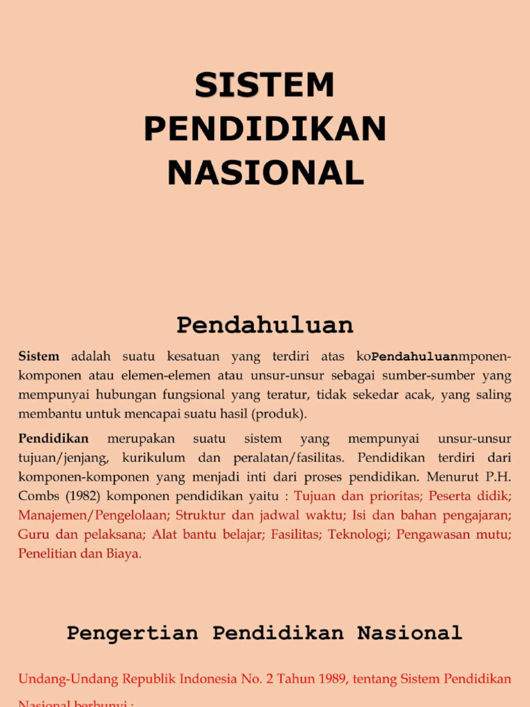 Sistem Pendidikan Nasional | PDF