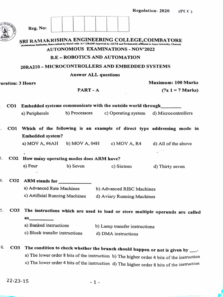 Old Microcontroller Question Paper Pdf Embedded System Raspberry Pi