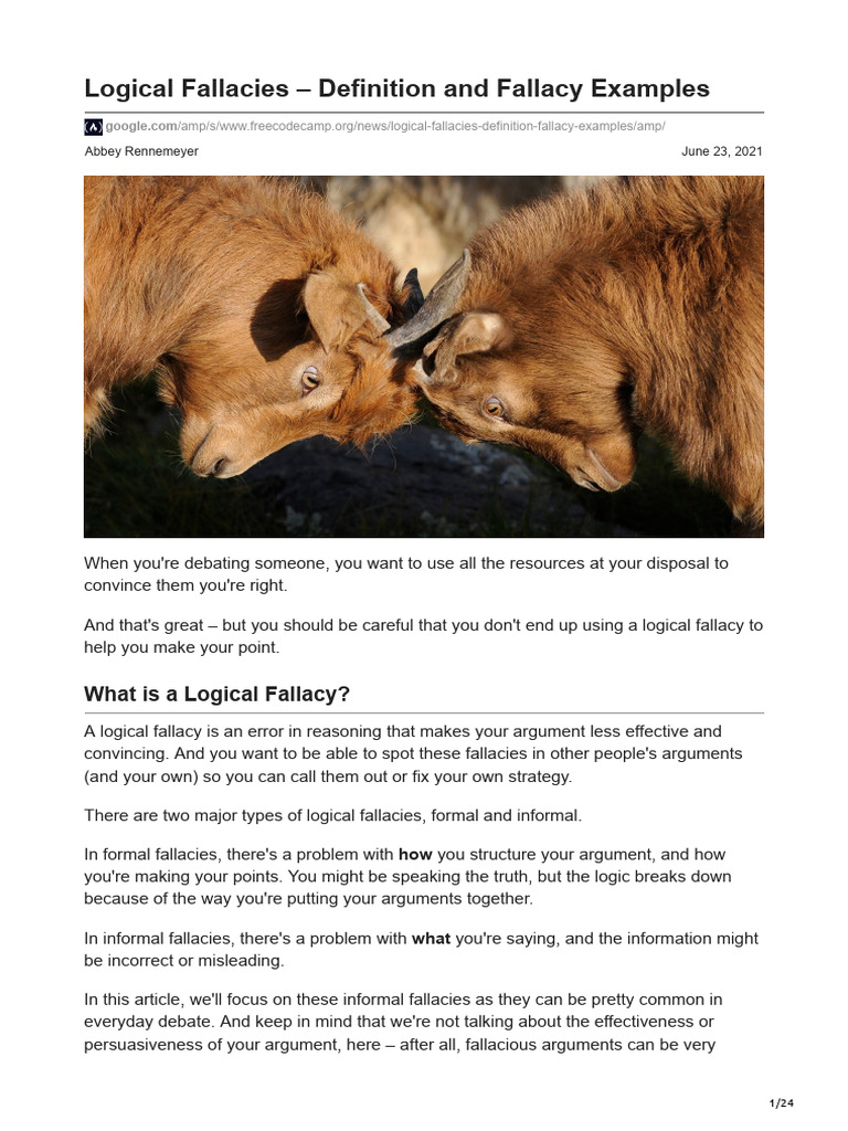 Google.com-Logical Fallacies Definition and Fallacy Examples | PDF | Fallacy | Argument
