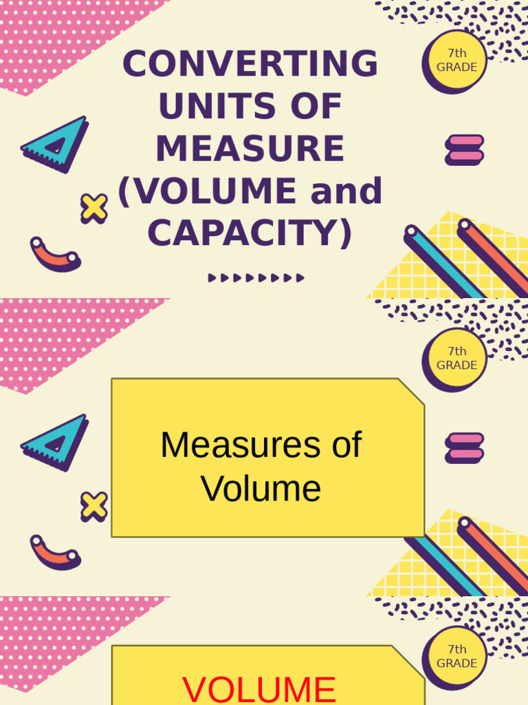 7th Grade Volume and Capacity Conversion | PDF | Litre | Volume