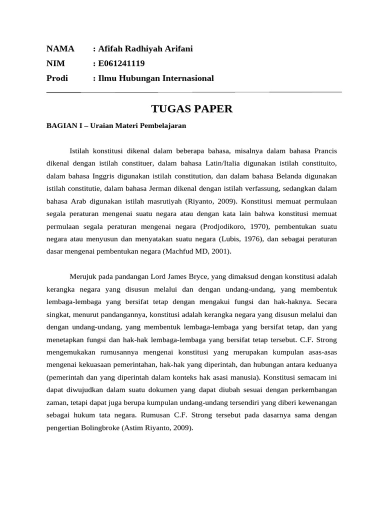 E061241119 - Afifah Radhiyah Arifani - Konsep, Esensi Dan Urgensi ...