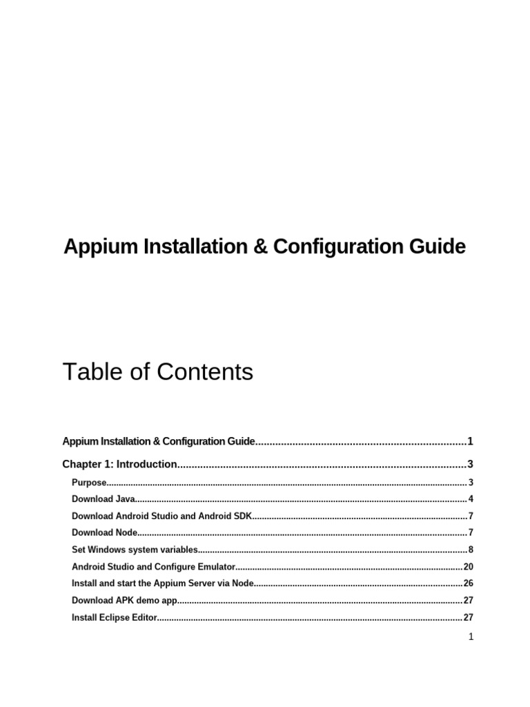 Appium Installation Guide | PDF | Android (Operating System) | Microsoft Windows