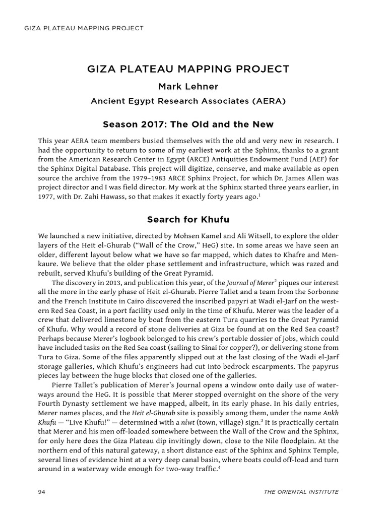 Giza Plateau Mapping Project Overview | PDF