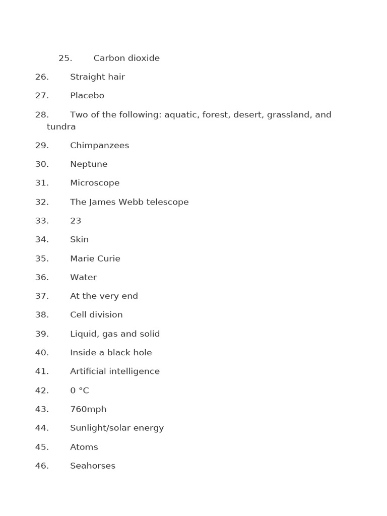 Science Concepts and Discoveries List | PDF