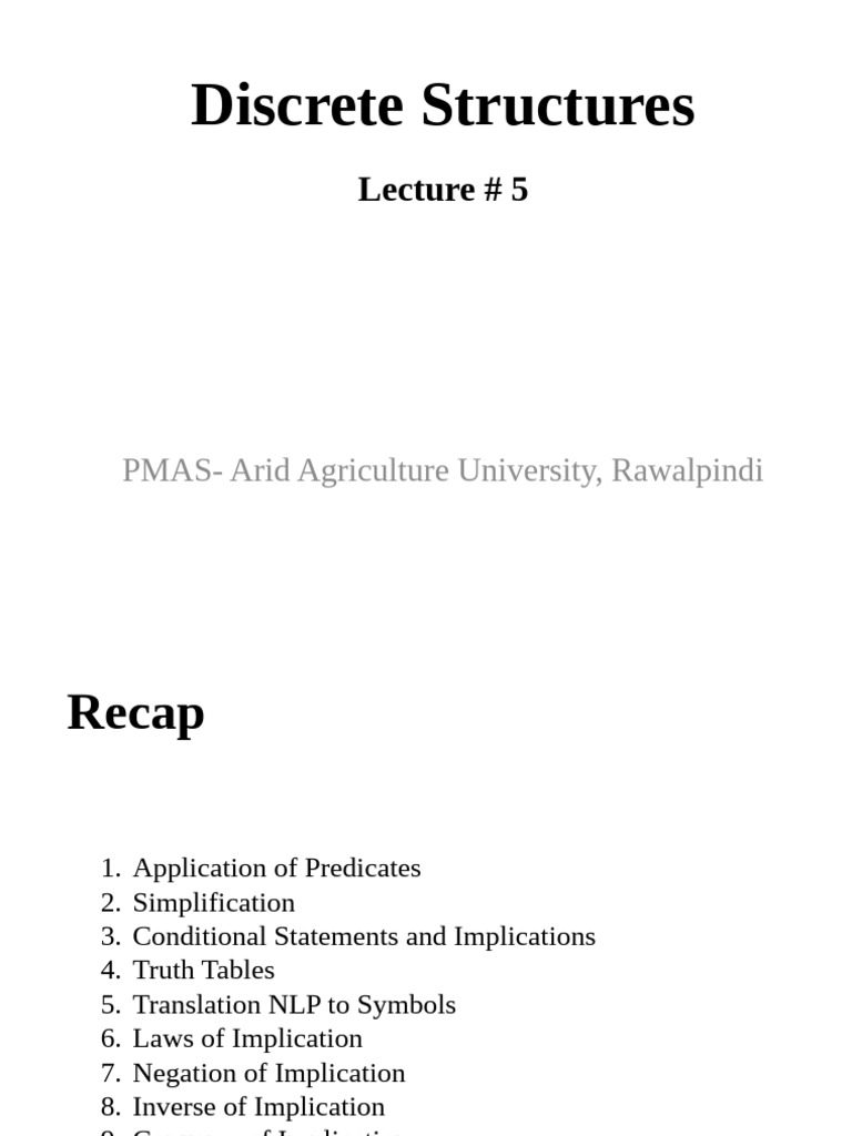 Discrete Structure 5 | PDF | If And Only If | Logic
