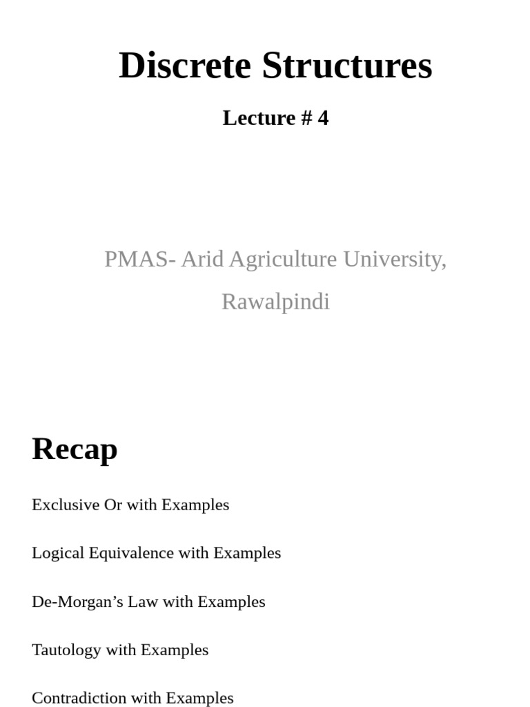 Discrete Structure 4 | PDF | Metalogic | Semantics