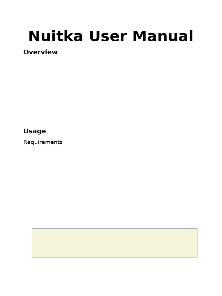 nuitka帮助手册 | PDF | Python (Programming Language) | Computer File