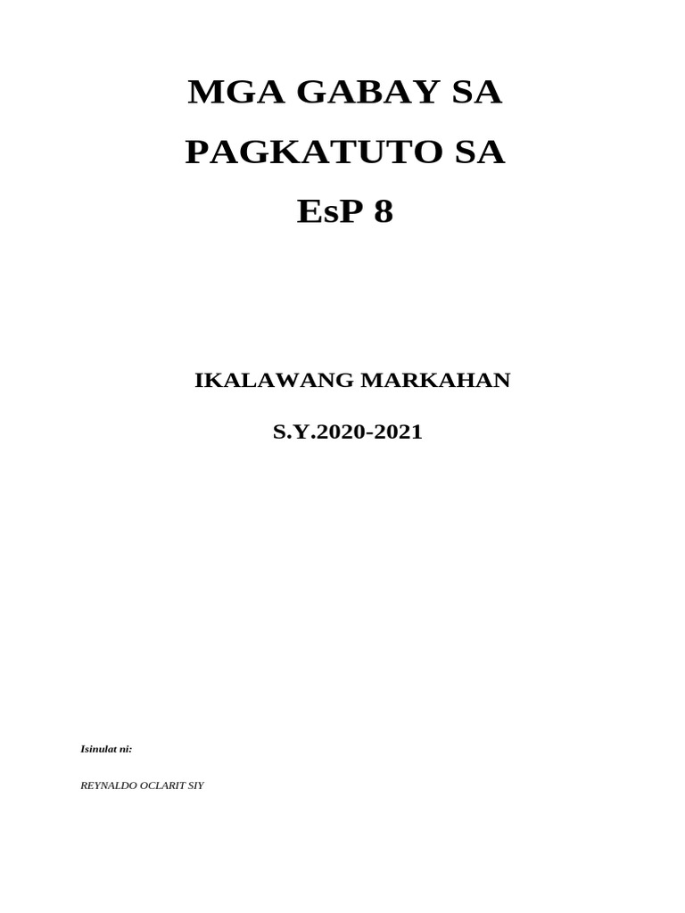 ESP Quarter 2 Week 6 | PDF