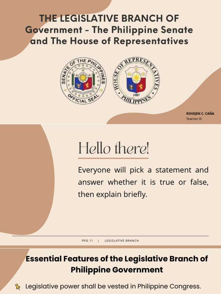 The Legislative Branch of Government - The Philippine Senate and The ...