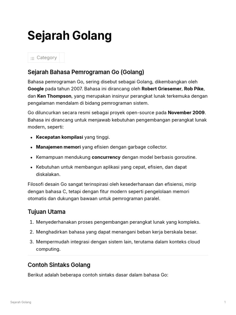 Sejarah Golang | PDF