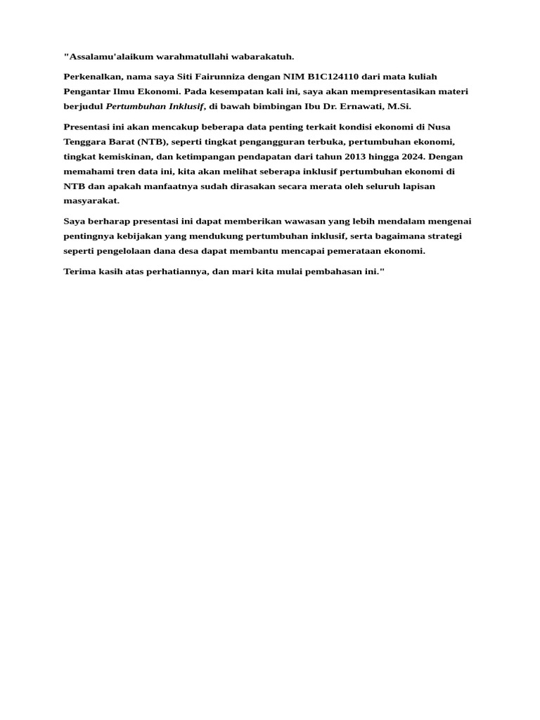 SITI FAIRUNNIZA NIM B1C124110 MATERI UTS PIE | PDF