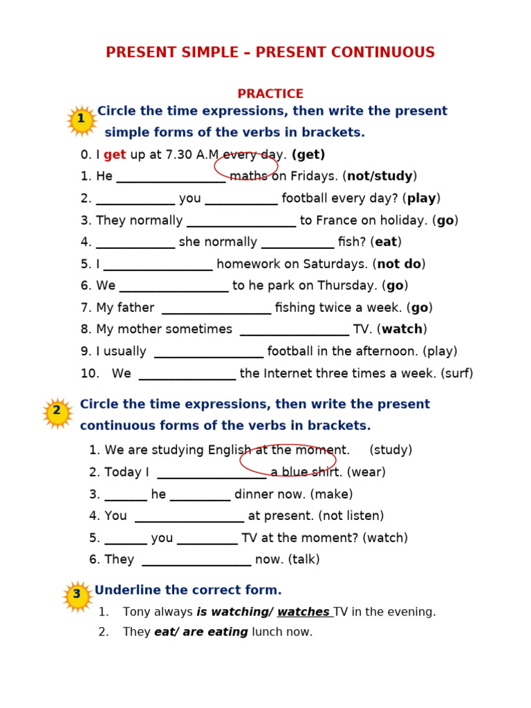 Simple Present and Present Continuous (4) | PDF | Linguistics | Language Mechanics