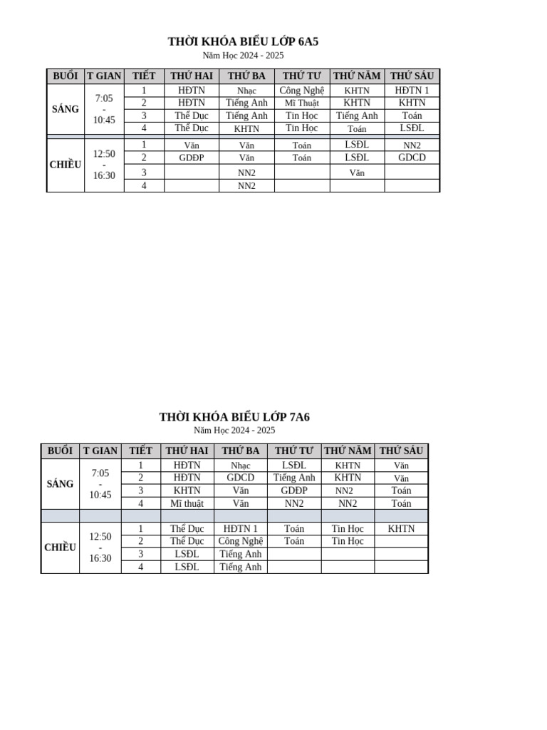 Thoi Khoa Bieu | PDF