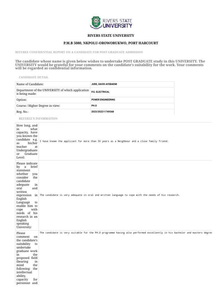 Timipa Joshua Ref PhD | PDF | Postgraduate Education | Doctor Of Philosophy