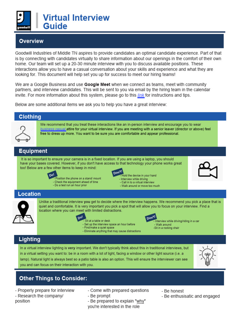 Virtual Interview Guide | PDF Virtual Interview Guide | PDF