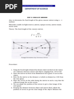 Class 12 Concave Mirror Experiment | PDF | Glass Engineering And ...