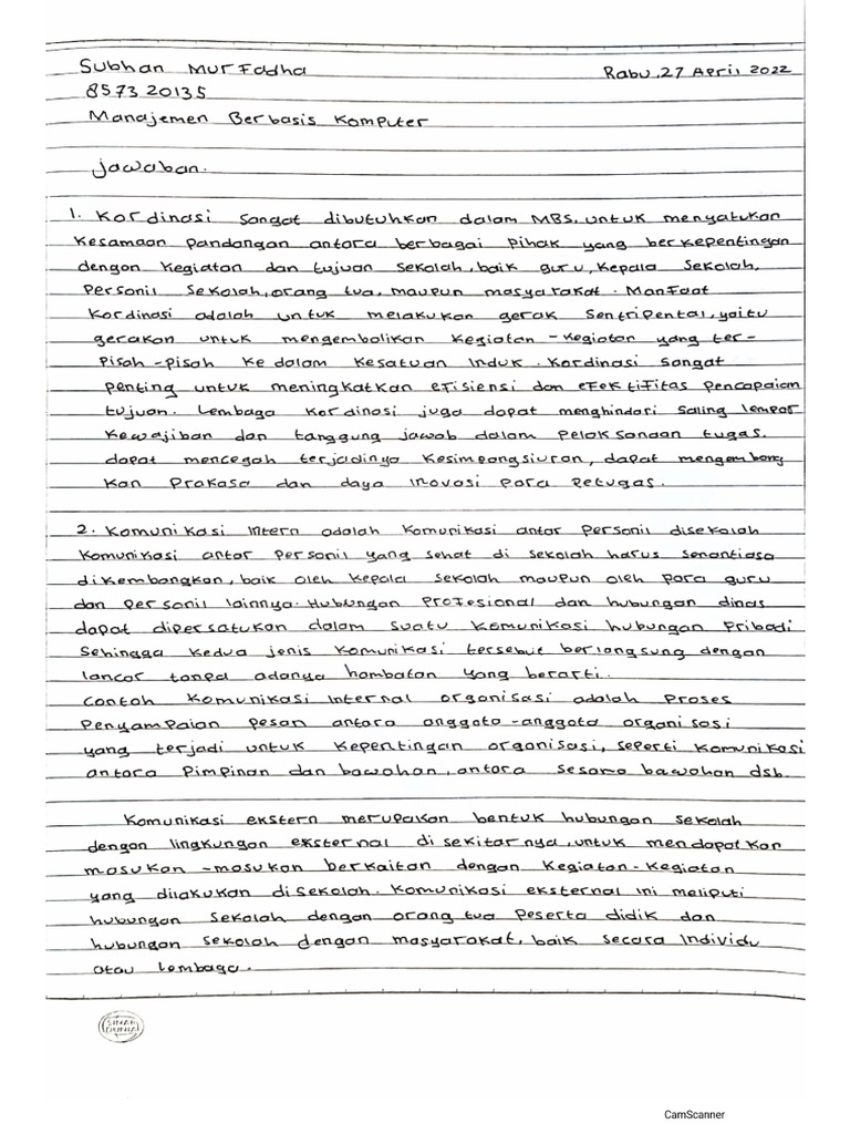 TTM 2 manajemen Subhan Murfadha | PDF