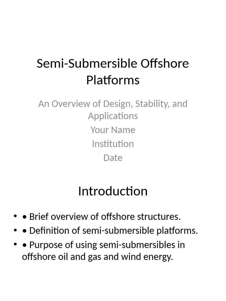 Semi Submersible Offshore Platforms | PDF