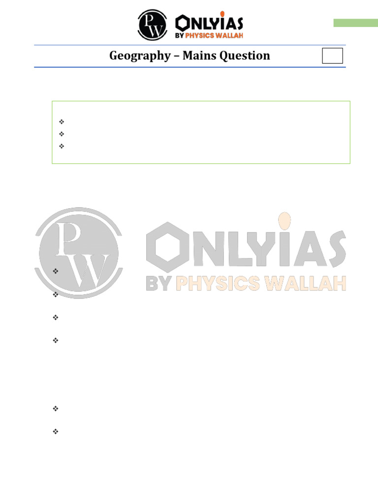 Geography 14 - Mains Questions | PDF | Rock (Geology) | Slate