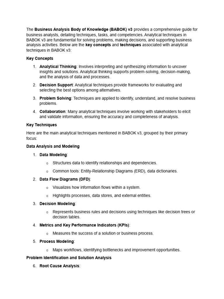The Business Analysis Body of Knowledge | PDF | Strategic Management ...