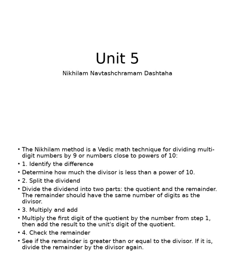 Nikhilam Method | PDF