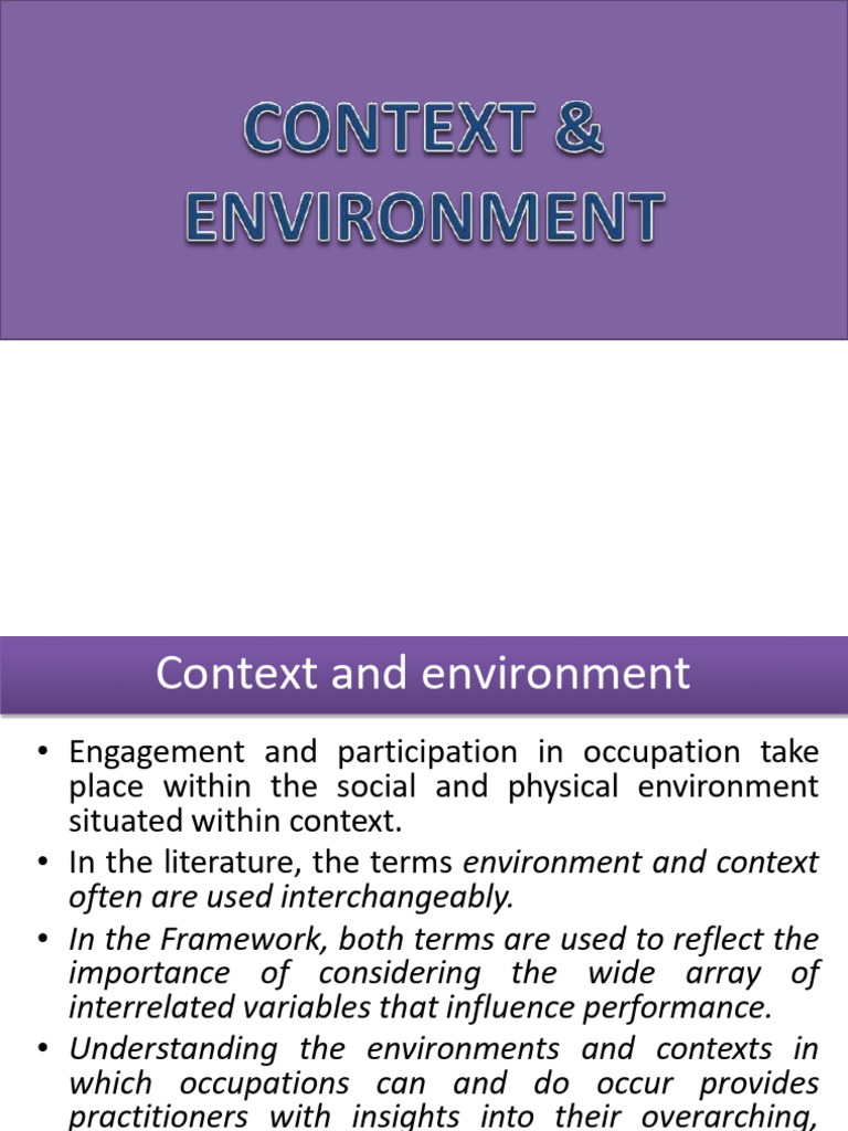 Assessing Context, Roles and Competence | PDF | Occupational Therapy